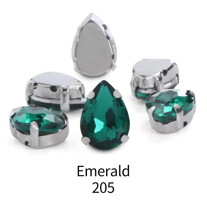Стразы изумрудные 7x10mm, 50шт, Color: 205