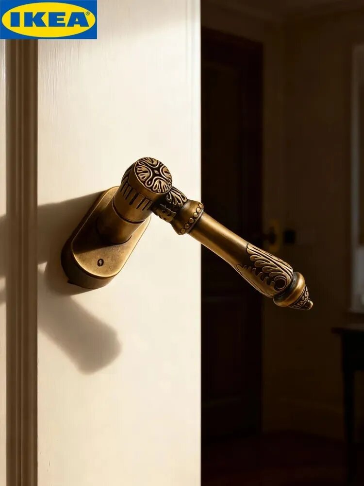 Винтажная латунная трехмерная рельефная дверная и оконная ручка, 43 мм, поворотная