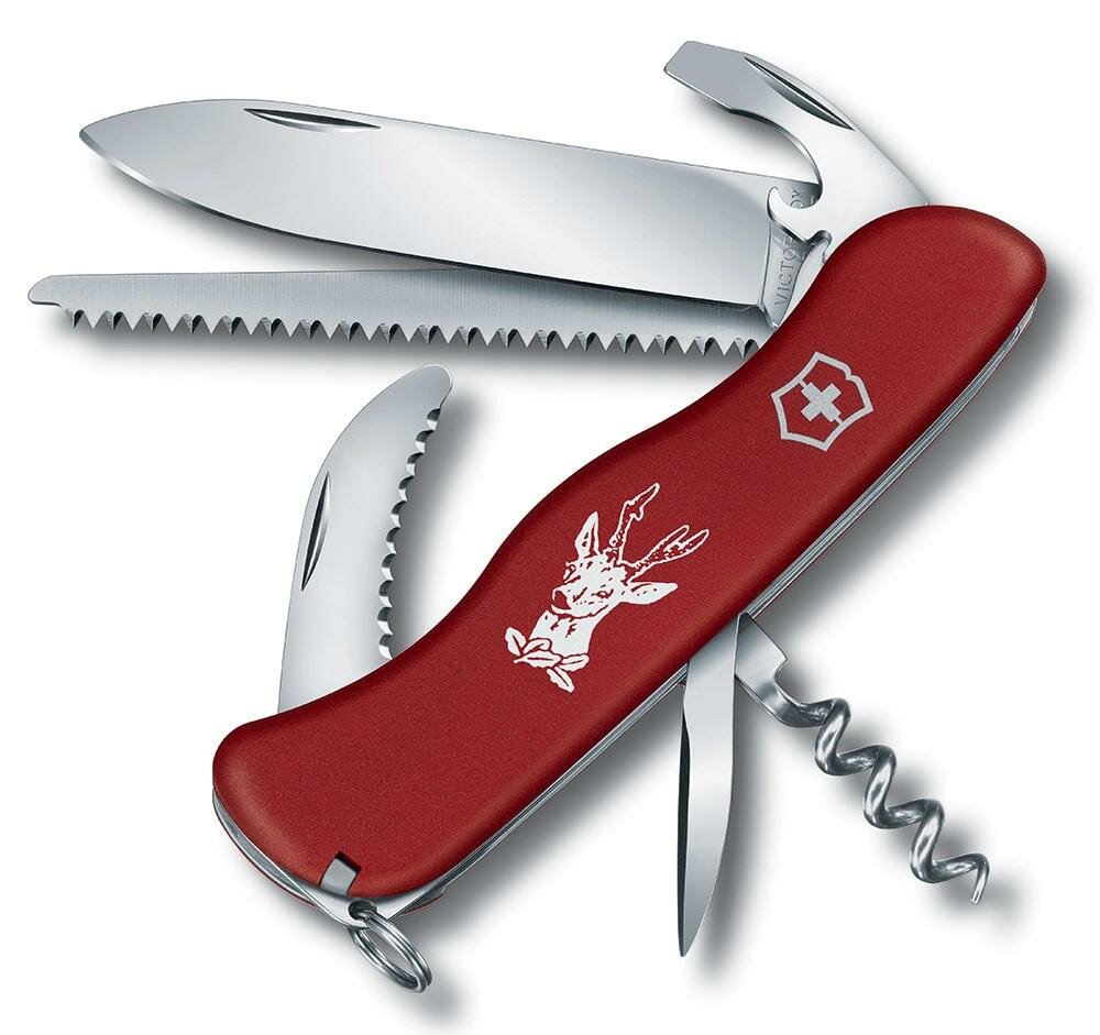 Нож перочинный VICTORINOX HUNTER 111 мм, 12 функций, красный (0,8573)