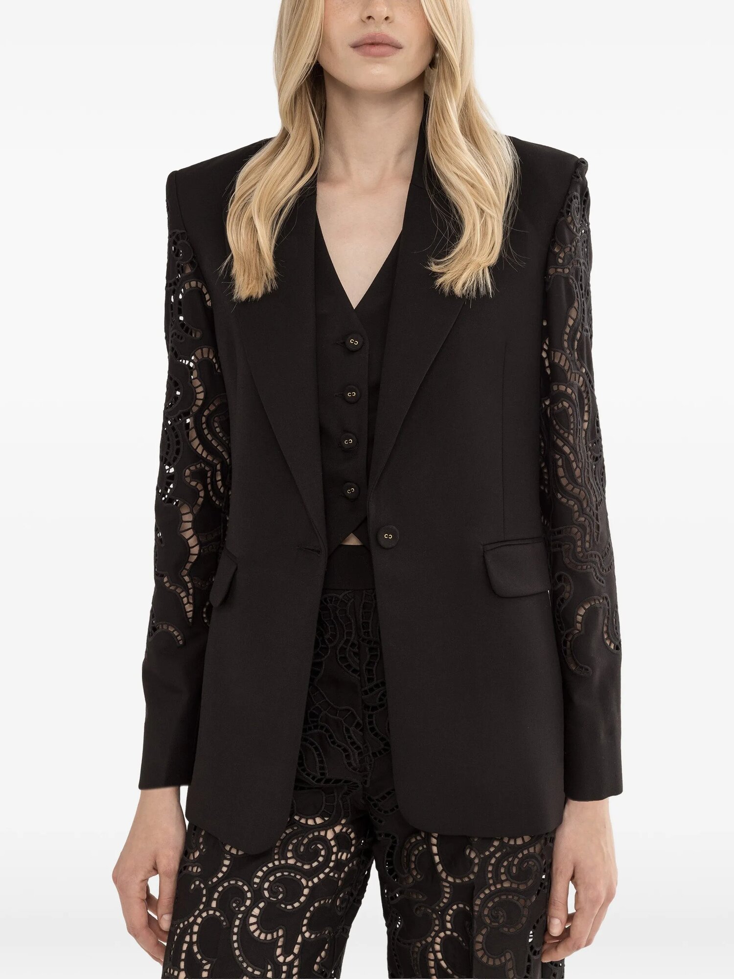 Пиджак Embroidered single-breasted blazer