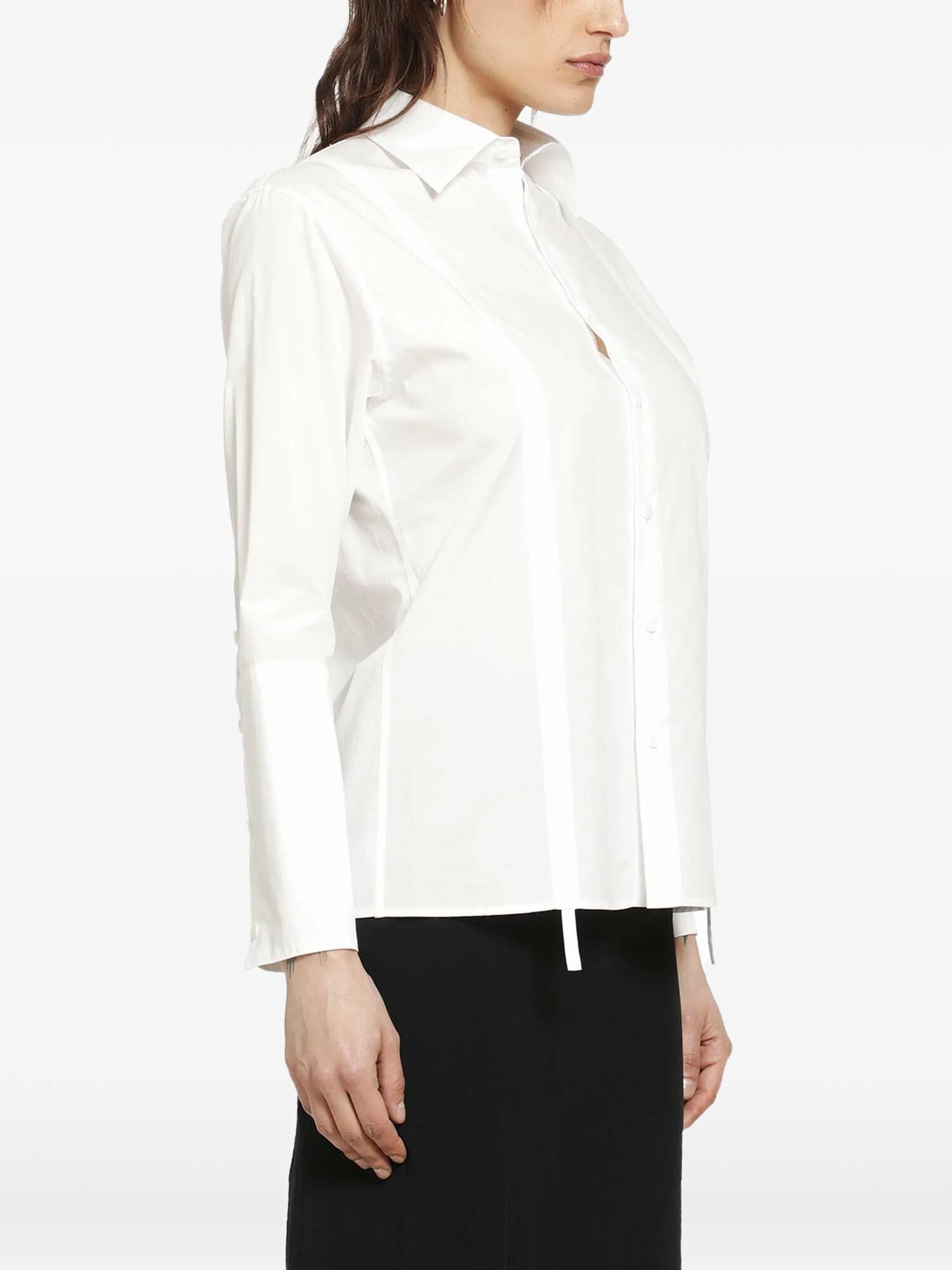 Рубашка Yohji Yamamoto Buttoned shirt, размер 42, бежевый/белый — фото 1