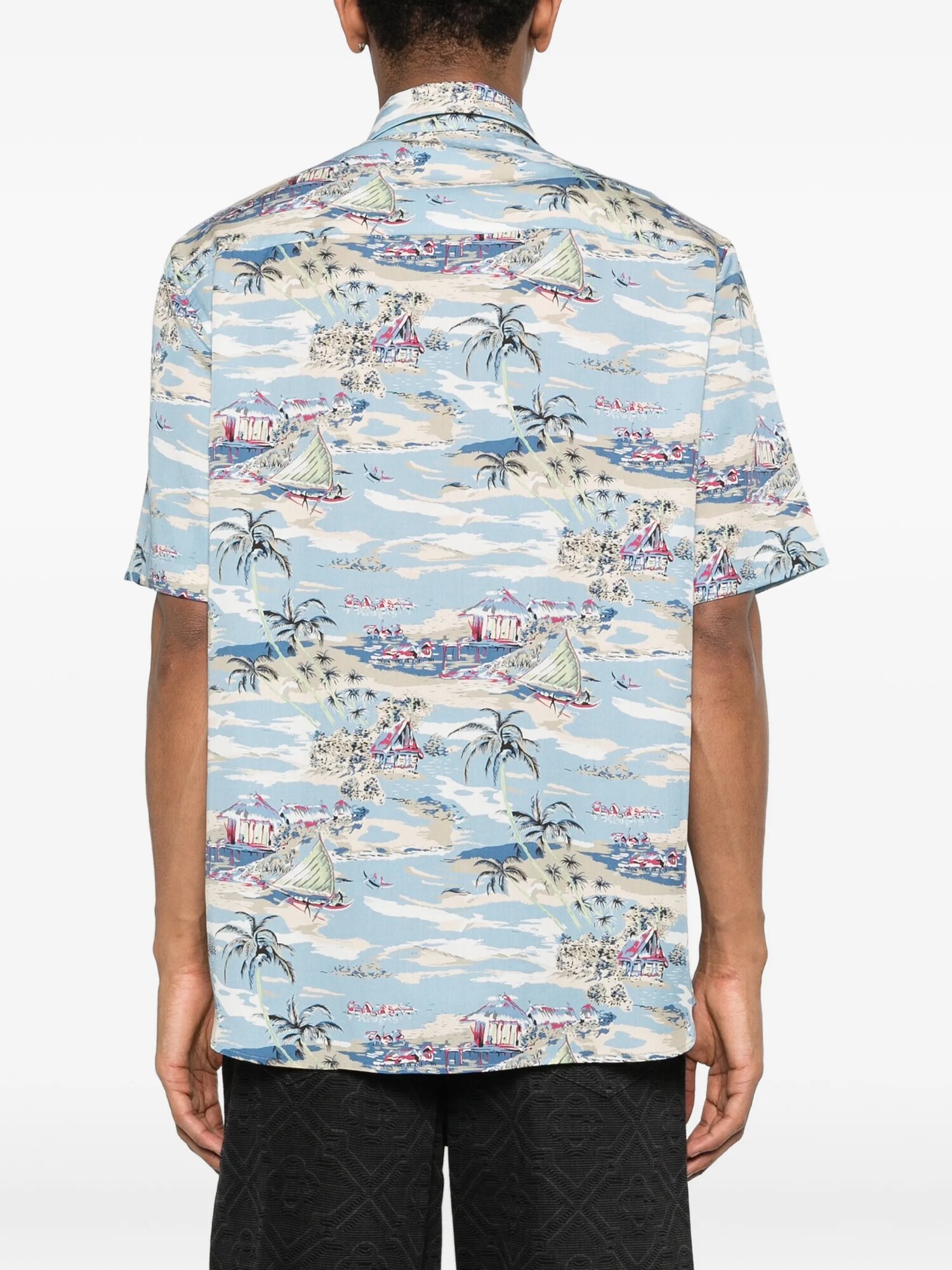 Рубашка 7 For All Mankind Patterned short sleeve shirt, размер M, blue — фото 1