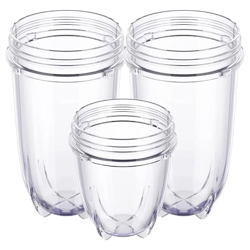 Сменная чаша для соковыжималки Magic Bullet, 3 шт. Прозрачный пластик
