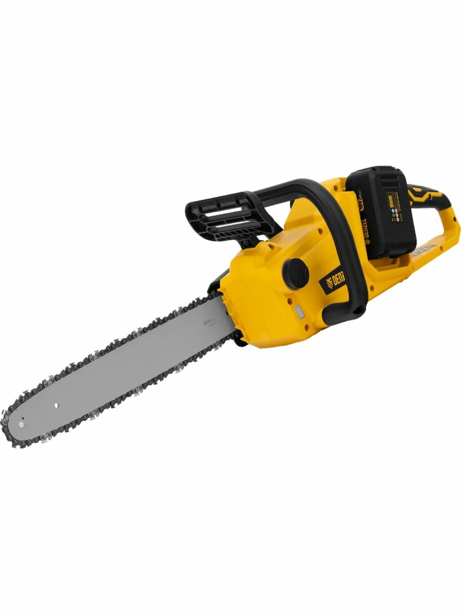 Аккумуляторная цепная пила DENZEL RCS400-36, шина 400 мм, Li-ion, 36 В, 4 Ач, бесщеточная, желтая/черная