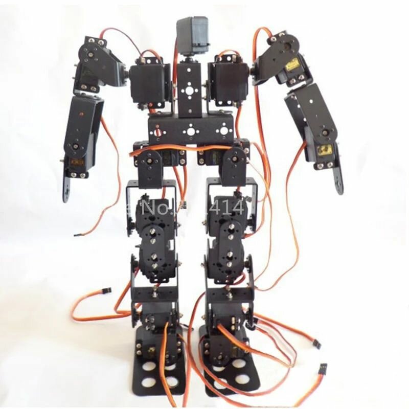 Hobbyangel 17 DOF Bipedal Educational Robot Kit с рожками для сервоприводов, черный