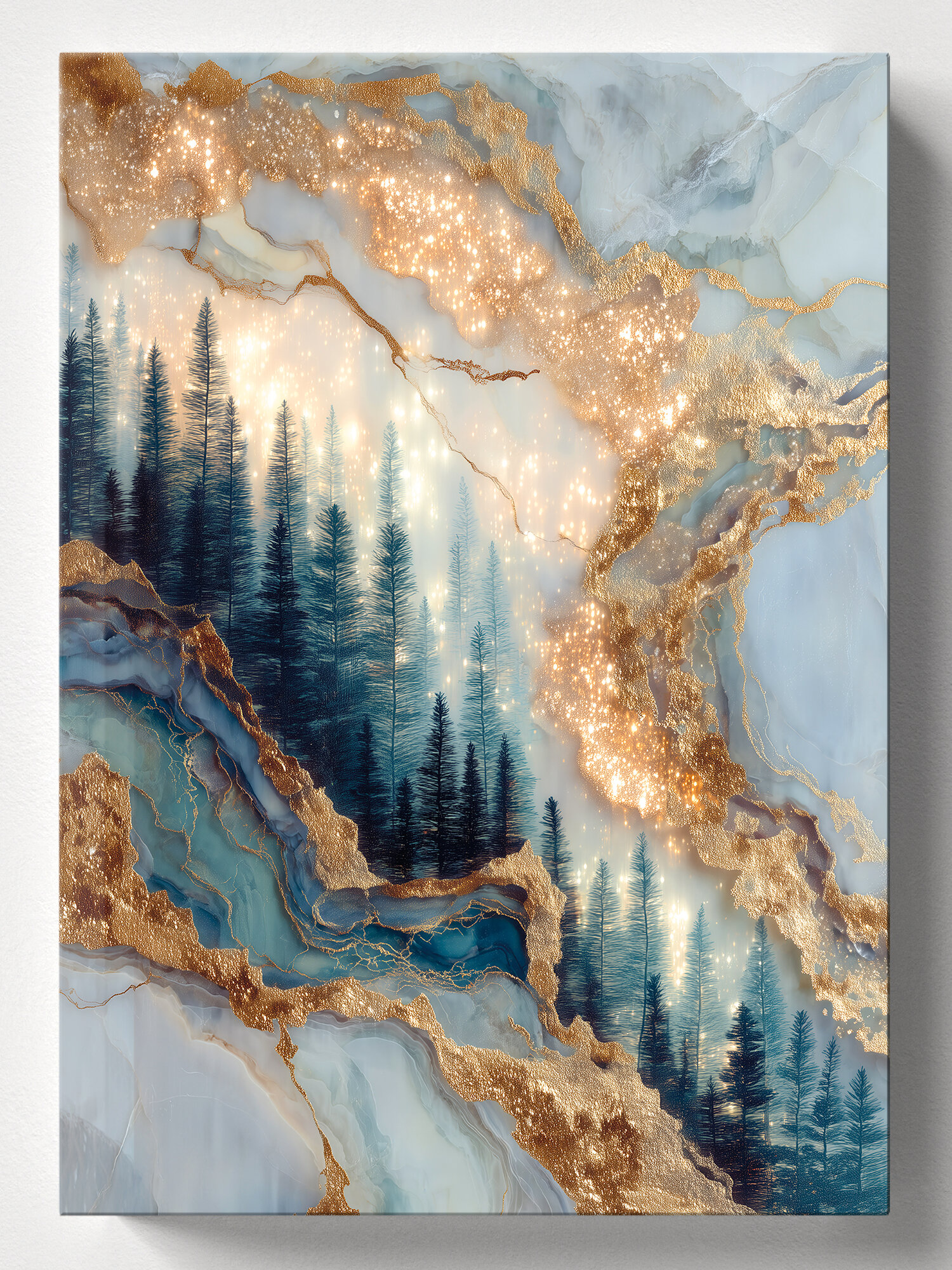 Картина Postermarket "Лес, абстракция" на стекле, 50 x 70 см.