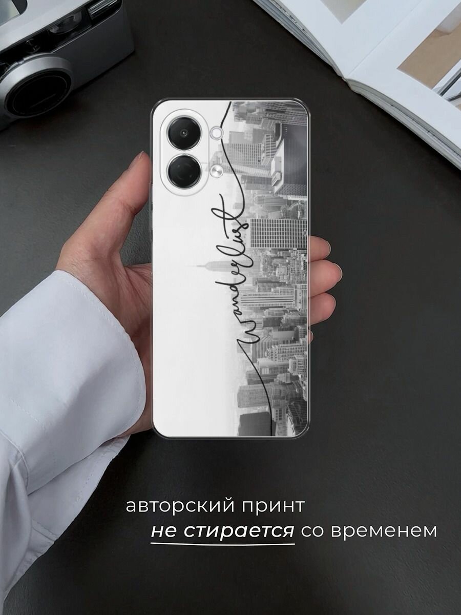 Чехол на Tecno Spark Go 3 / Текно Спарк Го 3 с принтом Черно город — фото 1
