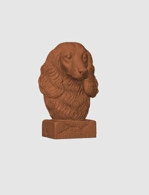 Эксклюзив! Бюст Длинношерстной Таксы (10см, коричневый металлик) - Верный друг, подарок, талисман