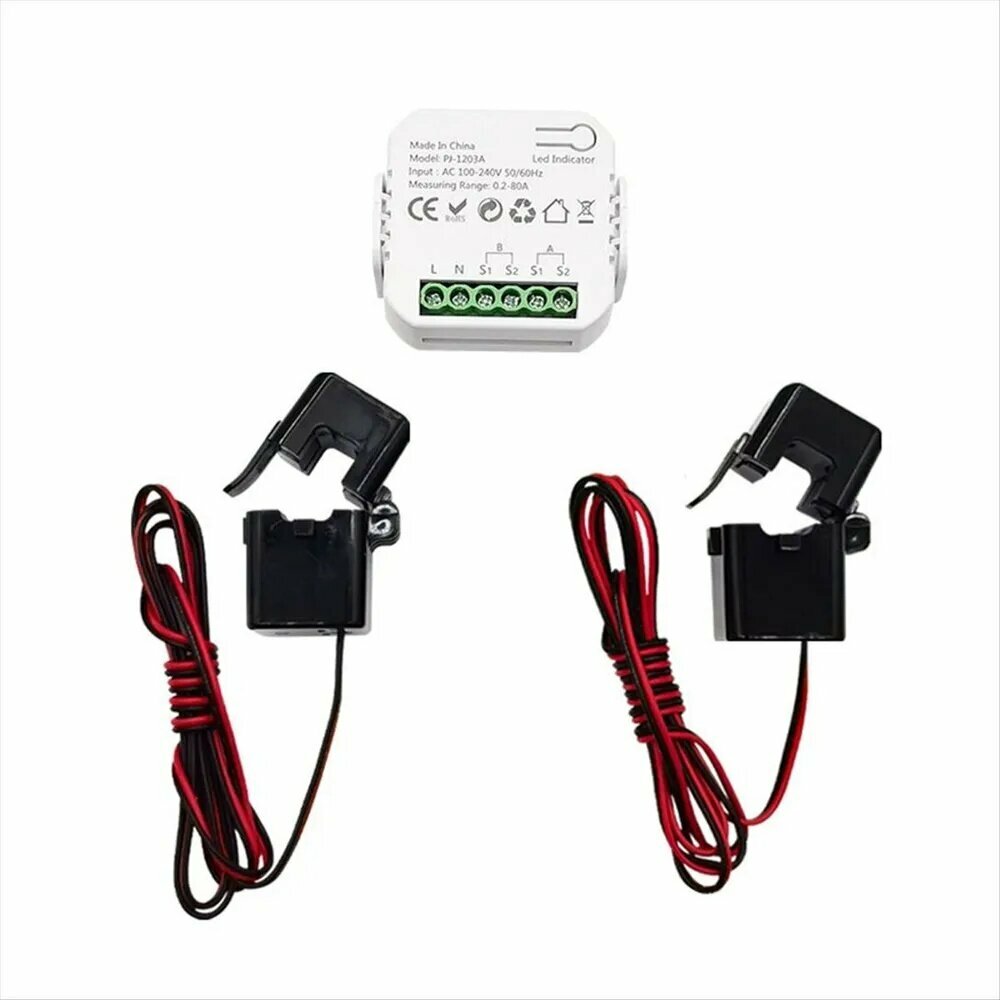 Tuya ZigBee Умный Выключатель Энергии, Измеритель Напряжения И Тока 2CT