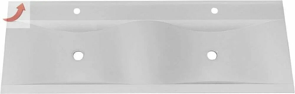 Мебельная раковина Madera Pulsus 140 встраиваемая, двойная, из искусственного мрамора, раковина для ванной, на 2 смесителя, белая, прямоугольная