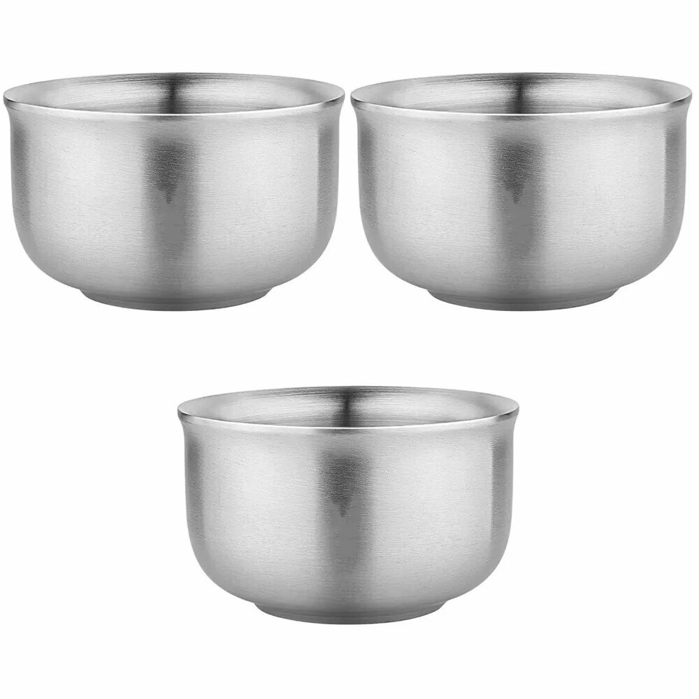 Супница, бульонница из нержавеющей стали Silver, набор 3 шт. — фото 1