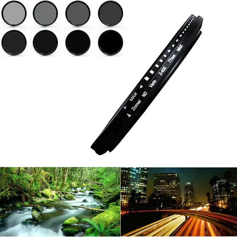 Регулируемый фильтр нейтральной плотности ZOMEI ND2-400 черный 52/55/58/62/67/72/77/82 мм 58 мм