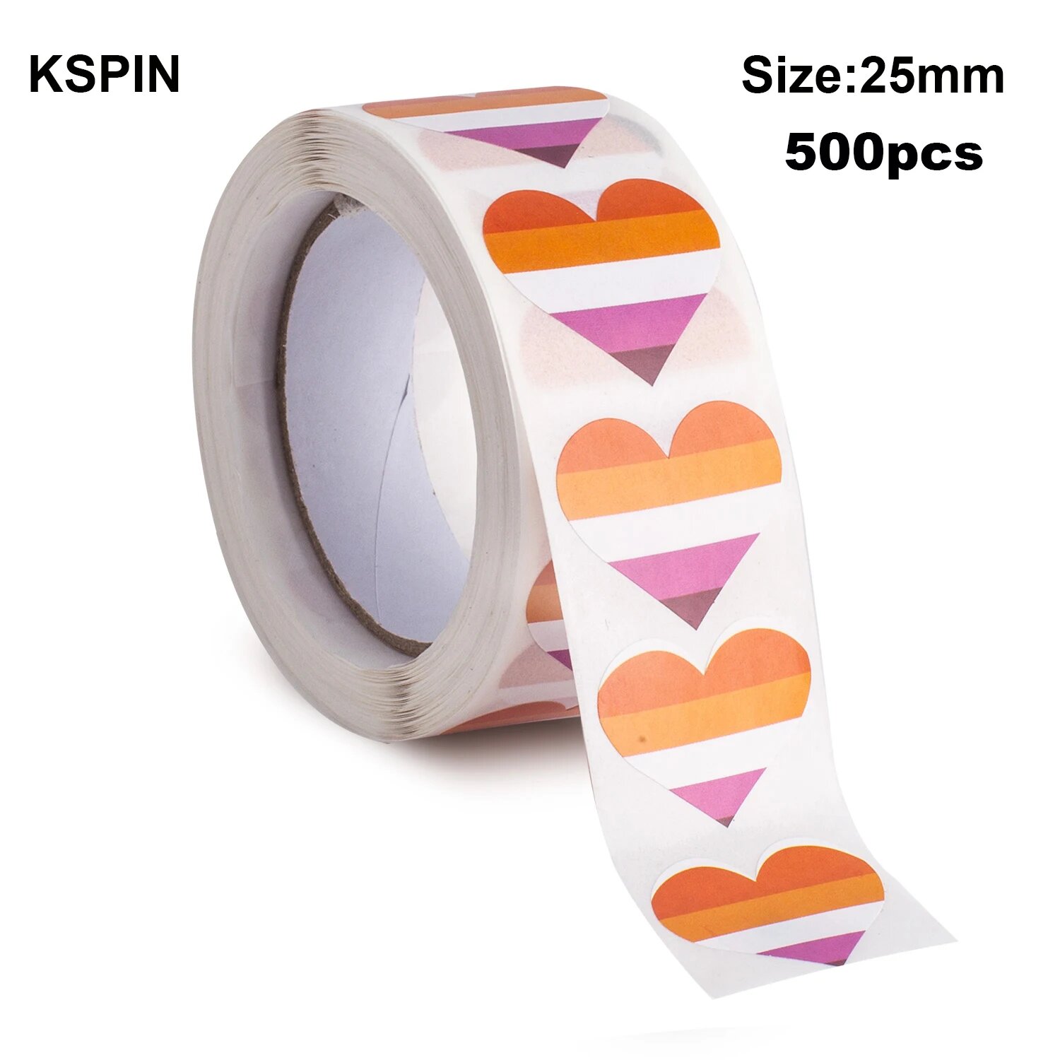 Наклейки круглые 25 мм Progress Pride ST0008, 500 шт.