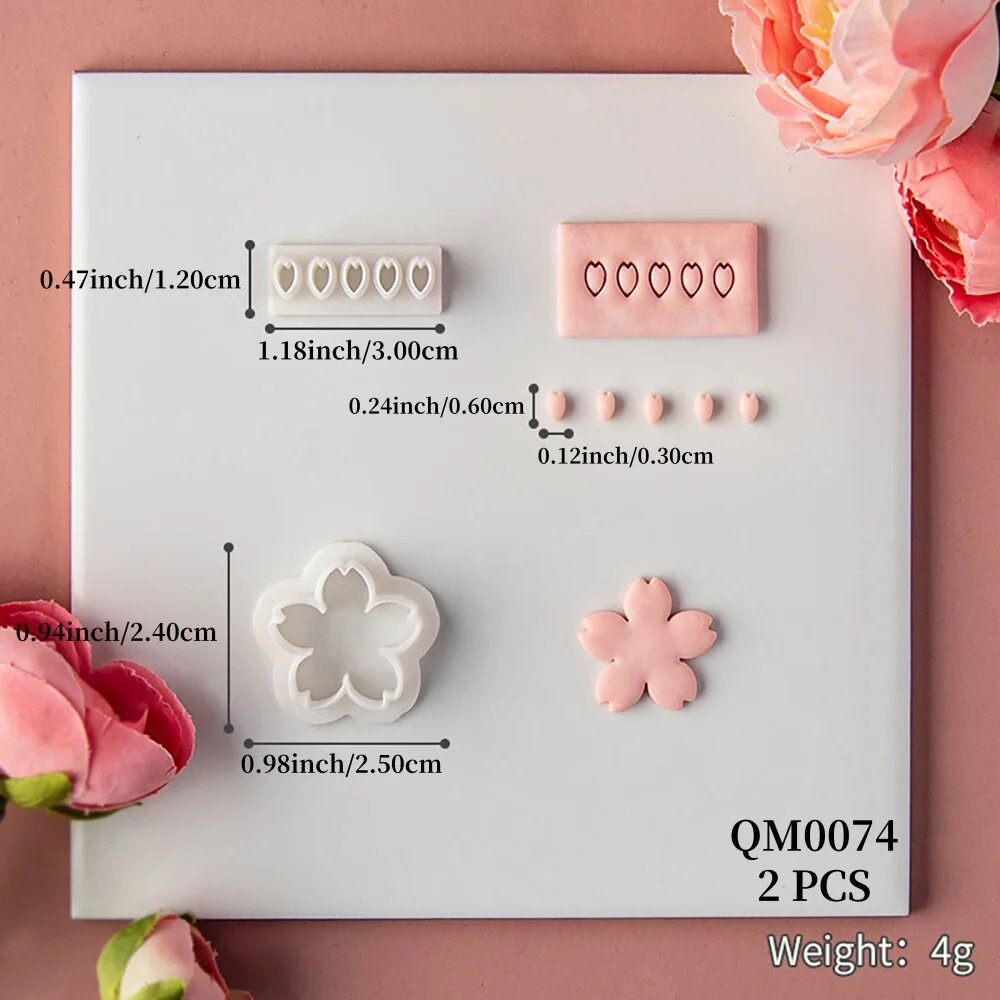 1 шт, набор форм для сережек из мягкой керамики с цветком сакуры, ювелирные изделия с лепестками, кулон, резак для полимерной глины, сделай сам, инструменты ручной работы из полимерной глины
