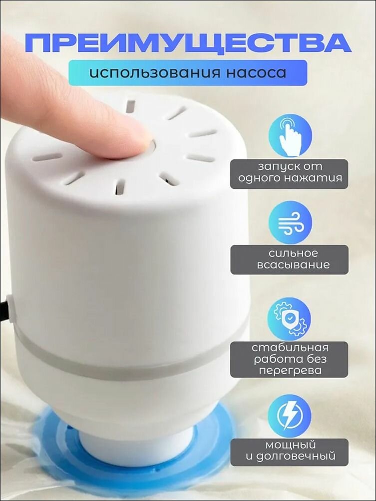 Насос для вакуумных пакетов электрический вакуумный упаковщик для вещей и одежды