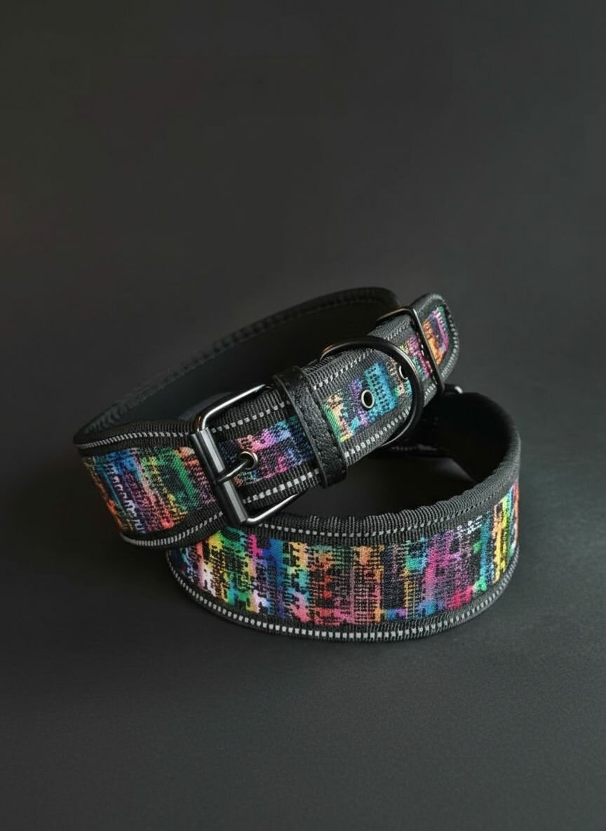 Широкий декоративный ошейник для собак с узором PetaZoo