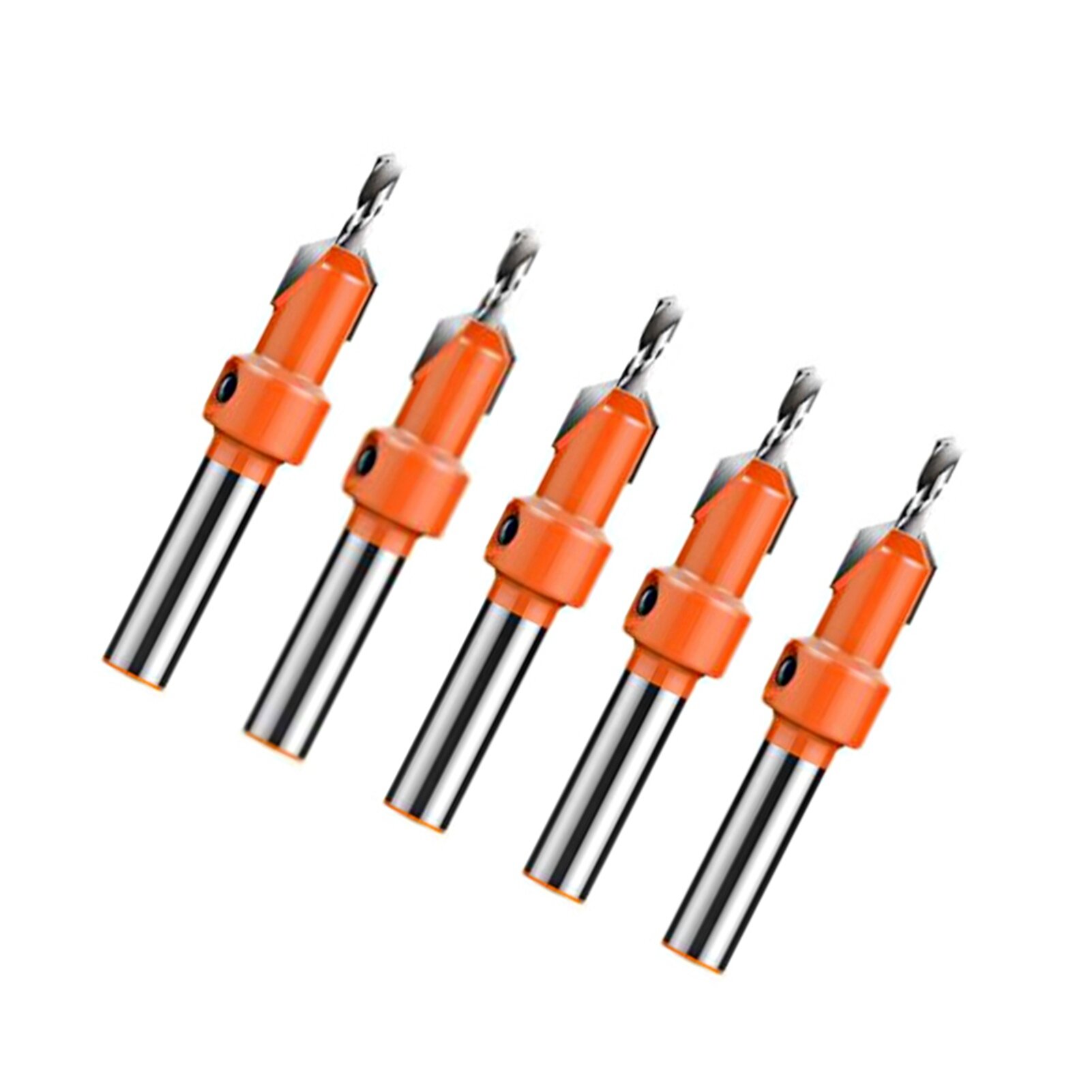 5 шт. набор зенковочных сверл по дереву, 8 мм круглый хвостовик, сплав, фреза для дерева, создание отверстий под винты 2,8-4 мм