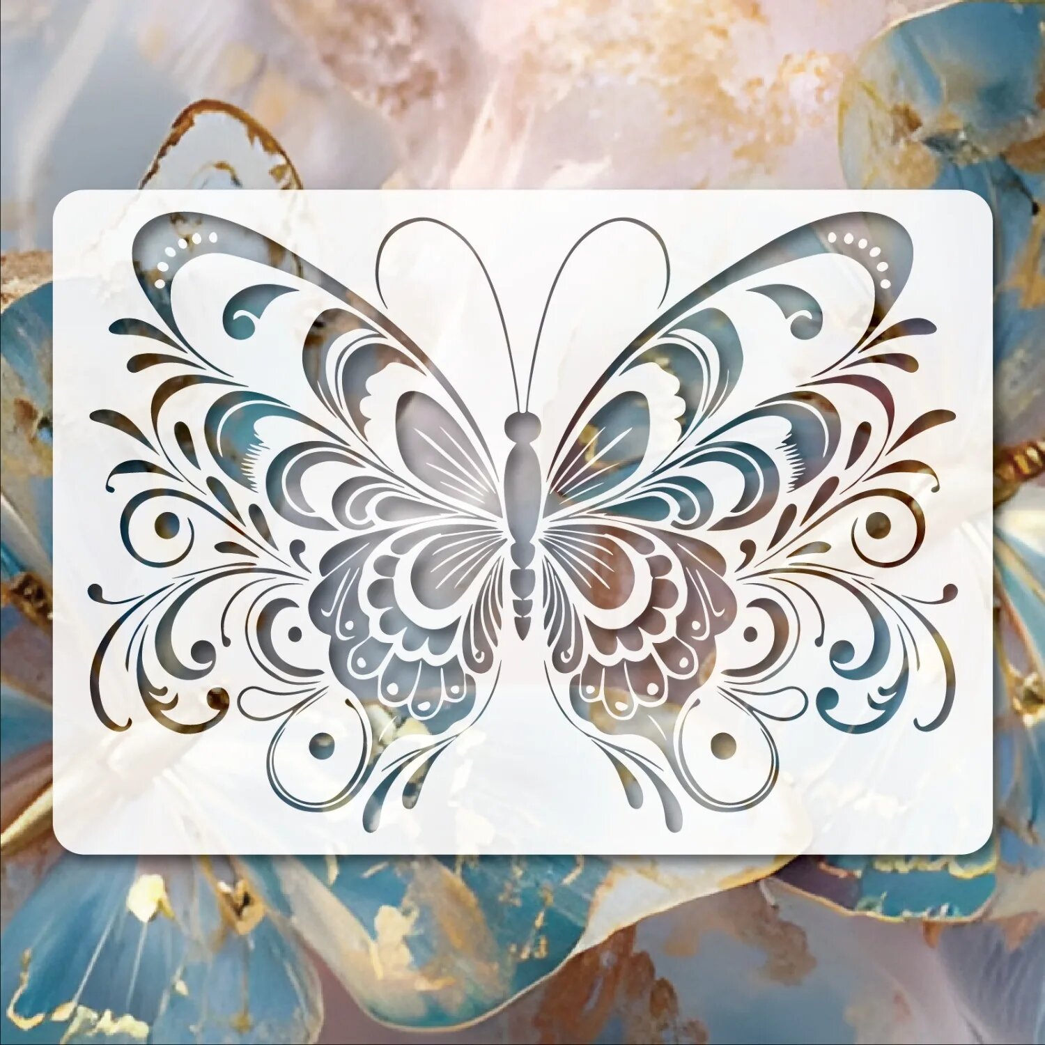 Декоративный трафарет с бабочками 11,7x8,3 дюйма для росписи стен, мебели, плитки, ткани, дверей, стекла