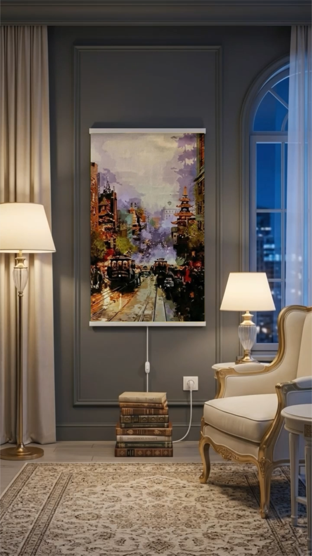 Декоративно-пленочный обогреватель Теплофон "в Городе" с кнопкой на шнуре