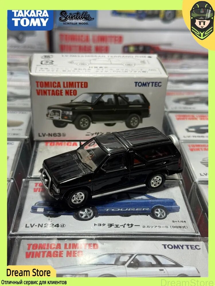 Машинка Tomytec 1/64 Tomica Limited Vintage Tomytec TLV LV-N63b Nissan Terrano R3M Black Alloy Car Model Collection Gift