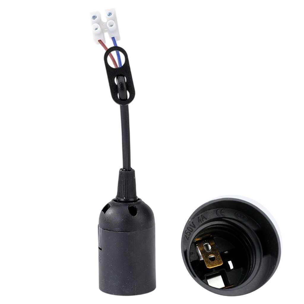 Конструкция патрона с цоколем E27 из пластика, Простой в использовании Патрон для лампы с кабельными осветительными приборами