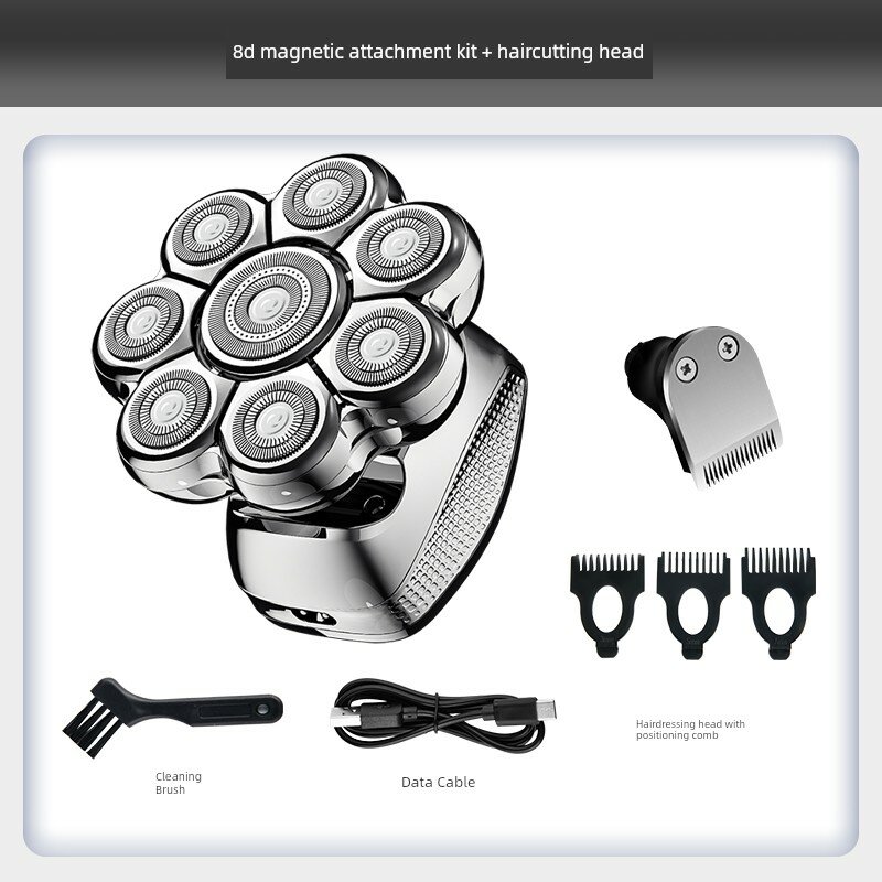 Магнитная бритва York с восемью лезвиями для бритья головы, специальная машинка для стрижки волос для бритья головы,