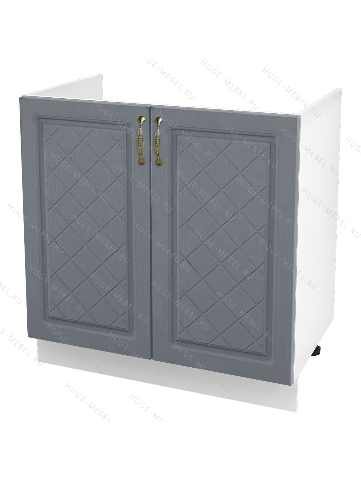 Кухонный шкаф под мойку 800 Модена (дуб серый) Huge Mebel. Ширина 800 Высота 840. Модули кухонные нижние
