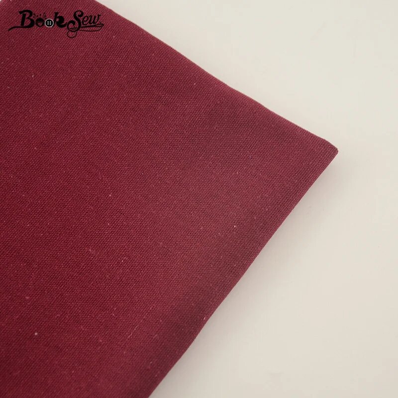 Ткань лен/хлопок Booksew, красный, M024-1