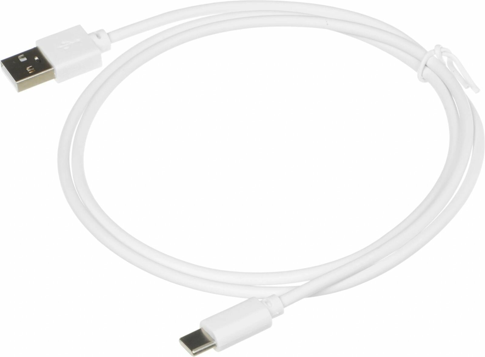 Кабель сетевой КНР Длина 1 м, цвет белый, разъемы USB male и USB Type-C male
