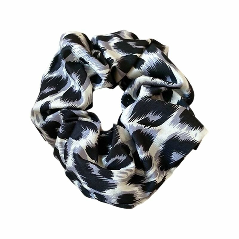 (1 набор) 2 резинки для волос "Бантик" (банан) с леопардовым принтом - темная корица