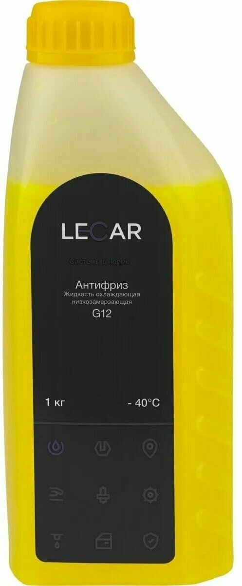 Антифриз Lecar G12 готовый -40C желтый 1 л 000051210