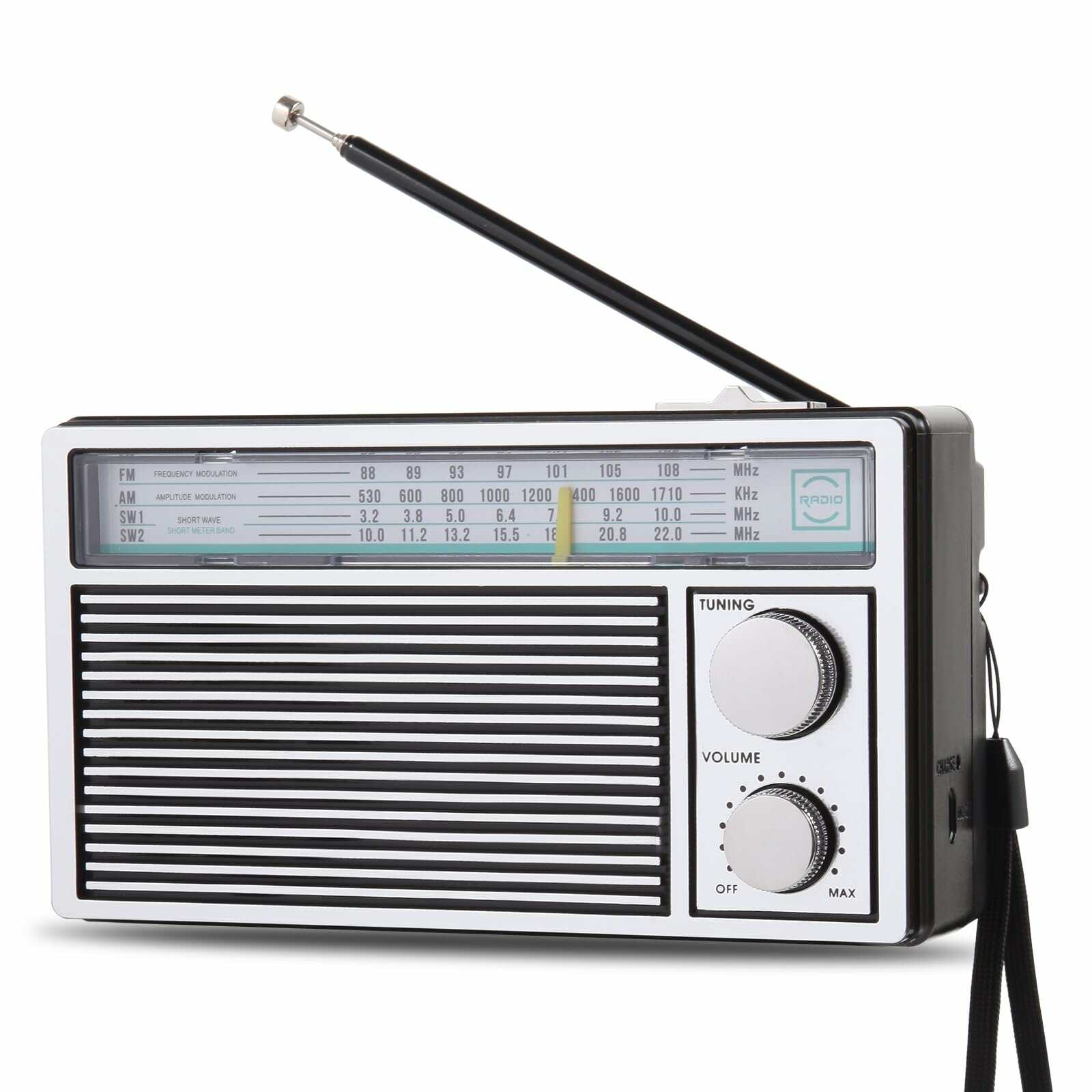 Ретро-портативный транзисторный радиоприемник AM/FM со встроенным динамиком, аккумулятором и двойным источником питания USB для использования в экстренных ситуациях внутри и снаружи помещений