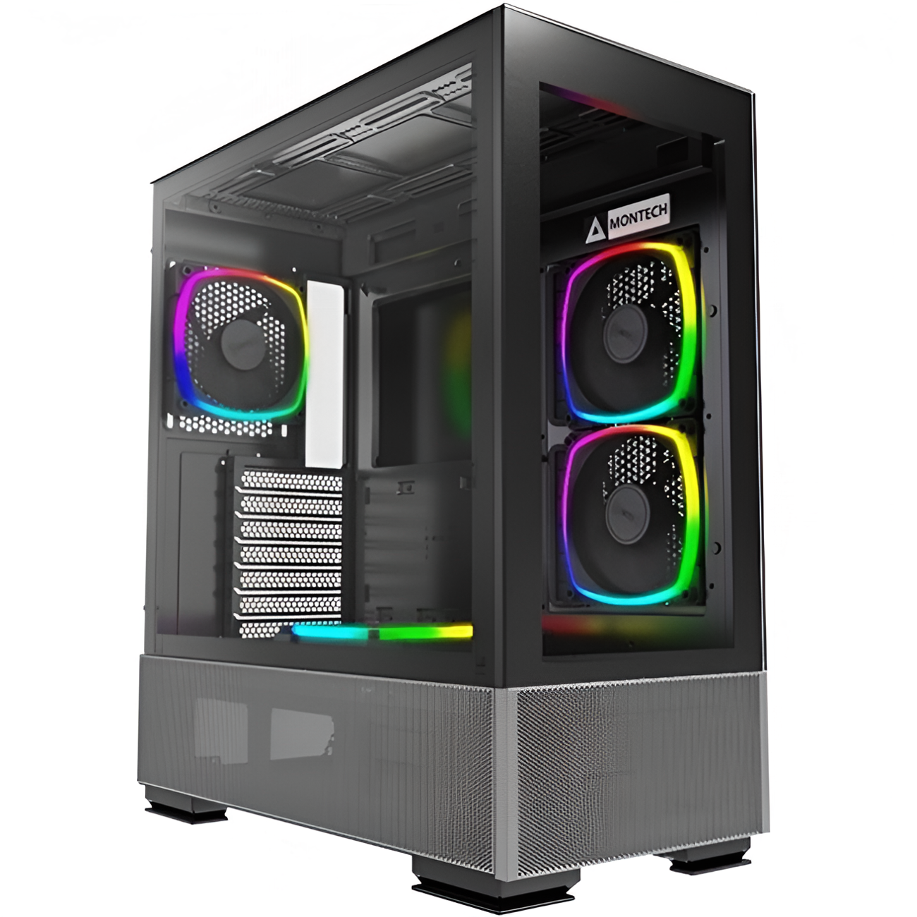 Корпус Midi-Tower Montech SKY TWO Black, ARGB, ATX, черный (SKYTB)