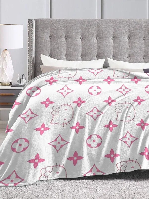 SANRIO Плед с фотопринтом Hello Kitty Пледы Привет Китти , Фланель, 200 см х 150 см