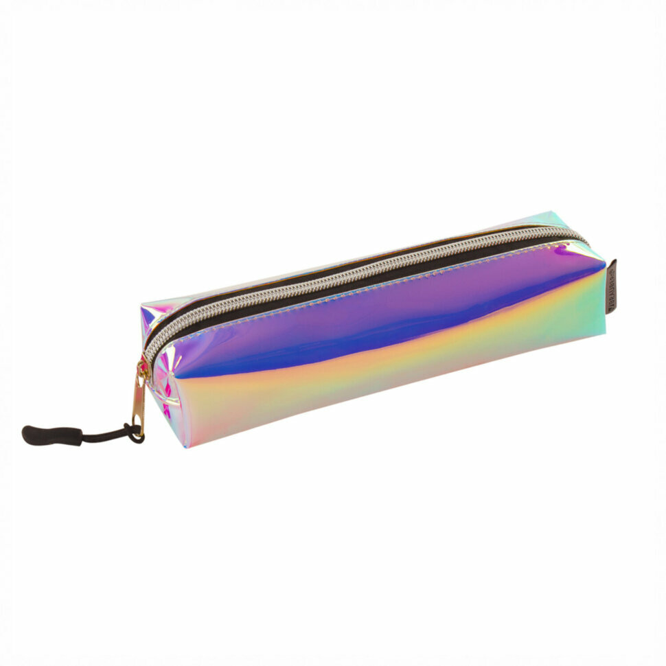 Пенал-косметичка BRAUBERG прямоугольный, зеркальный, мягкий, "Pearl", 21х5х5 см, 229248, 229248