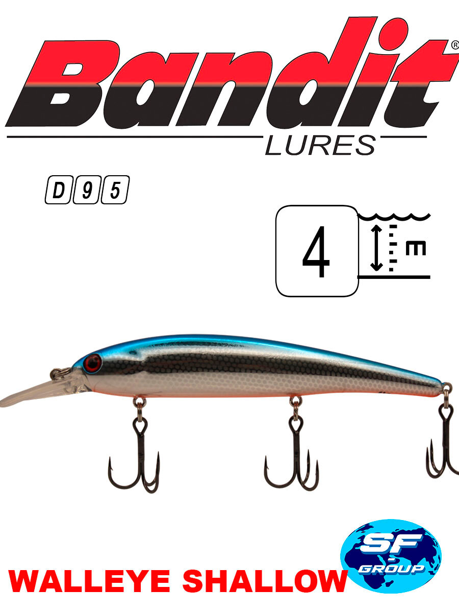 Воблер Bandit Walleye Shallow 12 см 17,5 гр заглубление 4м #D95