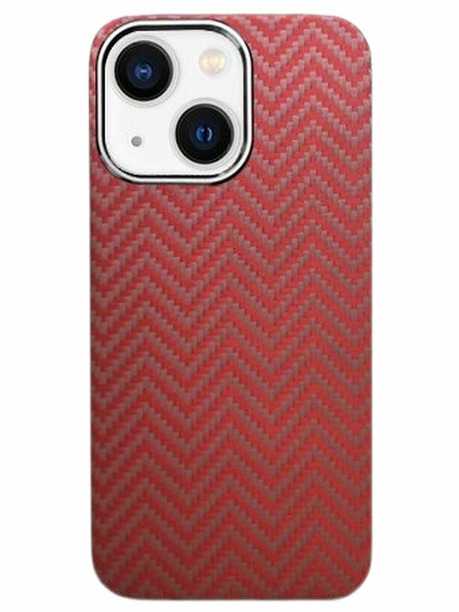 Чехол на iPhone 11, кевлар (арамид) сверхпрочный, темно-бордовый