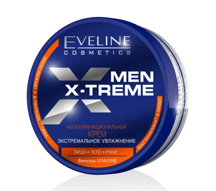 Крем для лица рук и тела Eveline Men Х-TREME, мультифункциональный, экстремальное увлажнение, 200 мл.