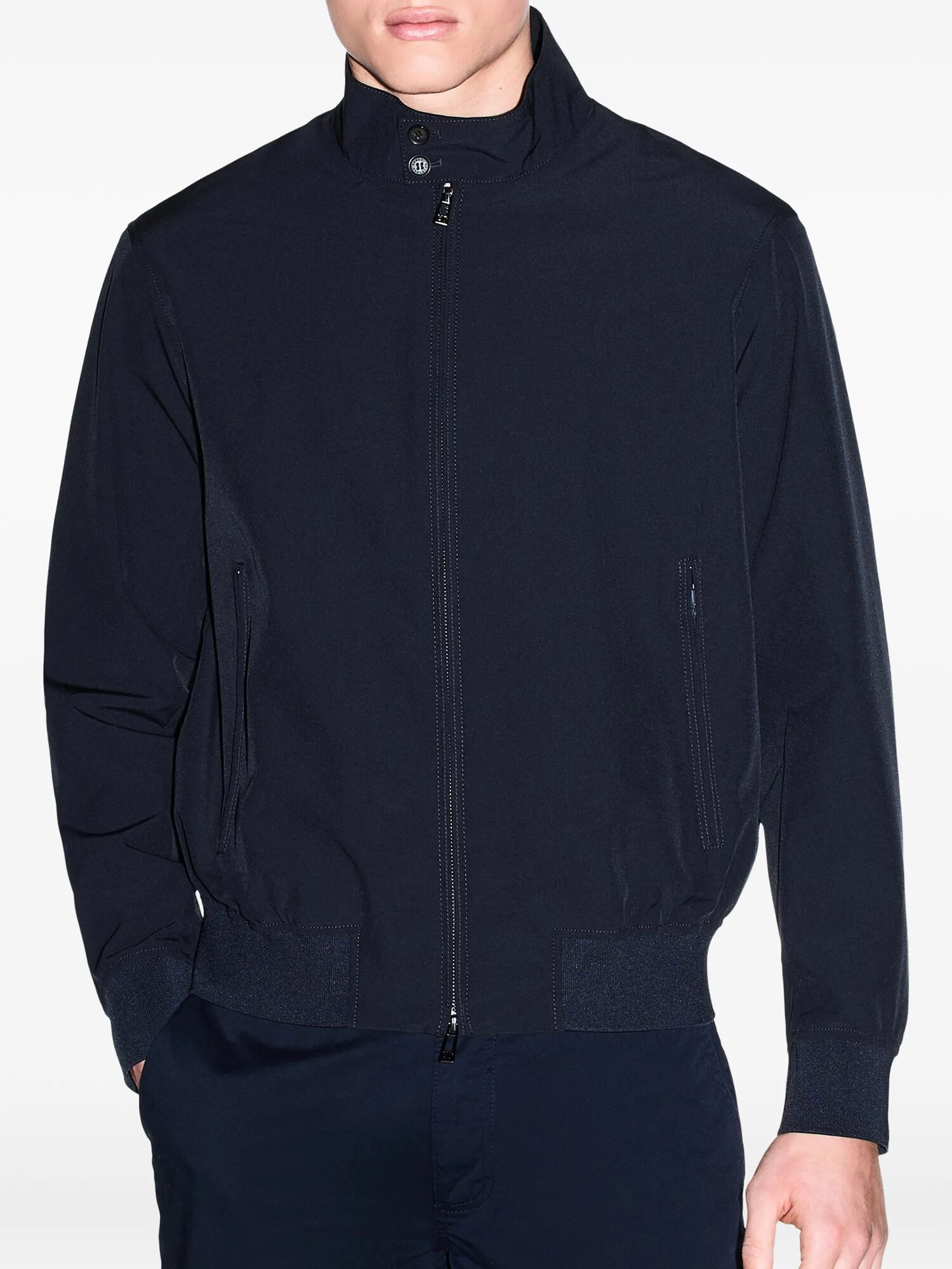 Куртка Armani Exchange Zip-up high-neck jacket, размер 48, blue — фото 1