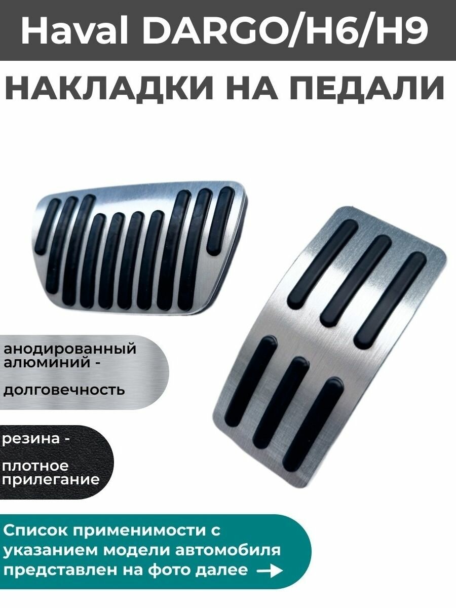 Накладки на педали HAVAL Dargo/H6 III 2020-2026 г. в./Н9 III 2024-2026 г. в. Хавал Дарго 2022-2025 г. в
