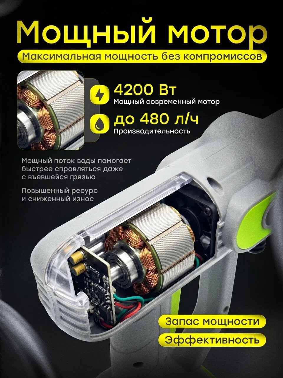 Аккумуляторная мойка высокого давления для автомобиля, минимойка с пистолетом и пенообразователем, для машины — фото 1