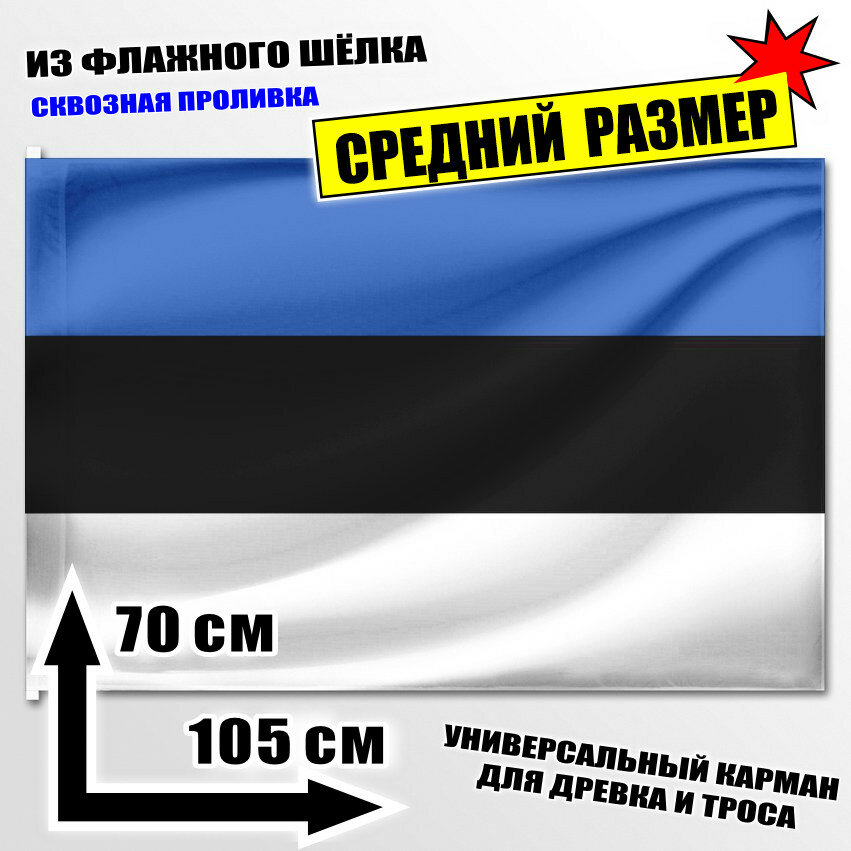 Флаг средний Эстонии 105x70 см