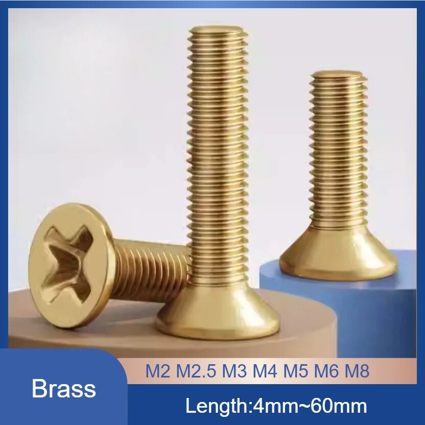 Винты латунные M4x6mm, 30шт
