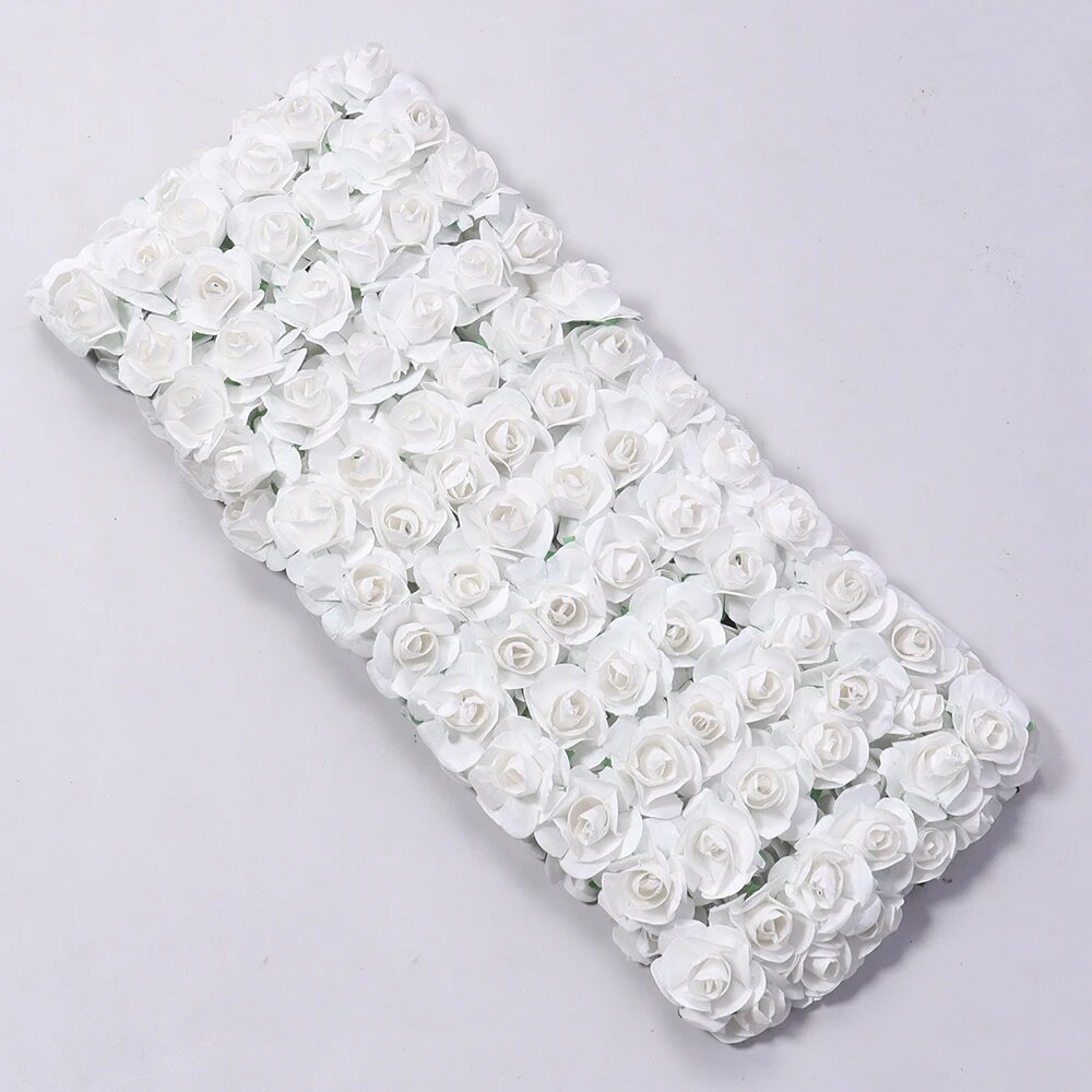 Искусственные розы из бумаги, 144 шт, 2 см, разноцветные Белый, white