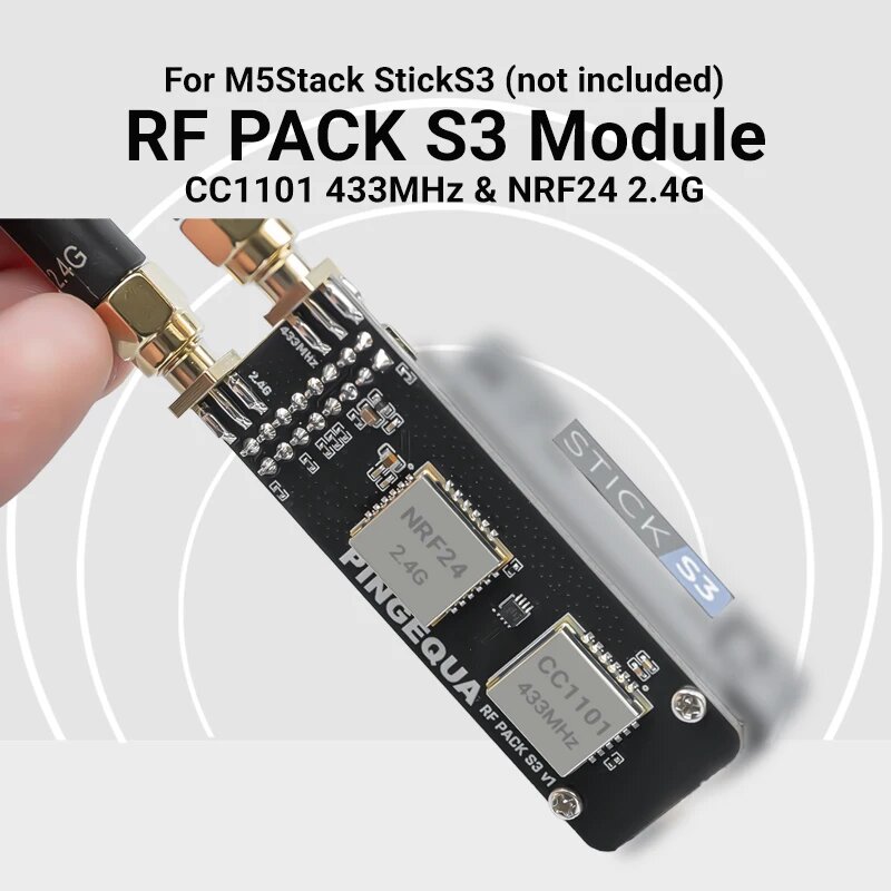 Двухдиапазонный модуль M5Stack StickS3 CC1101 433 МГц NRF24L01 2,4 ГГц с прошивкой Bruce PINGEQUA RF Pack S3 (StickS3 в комплект не входит)