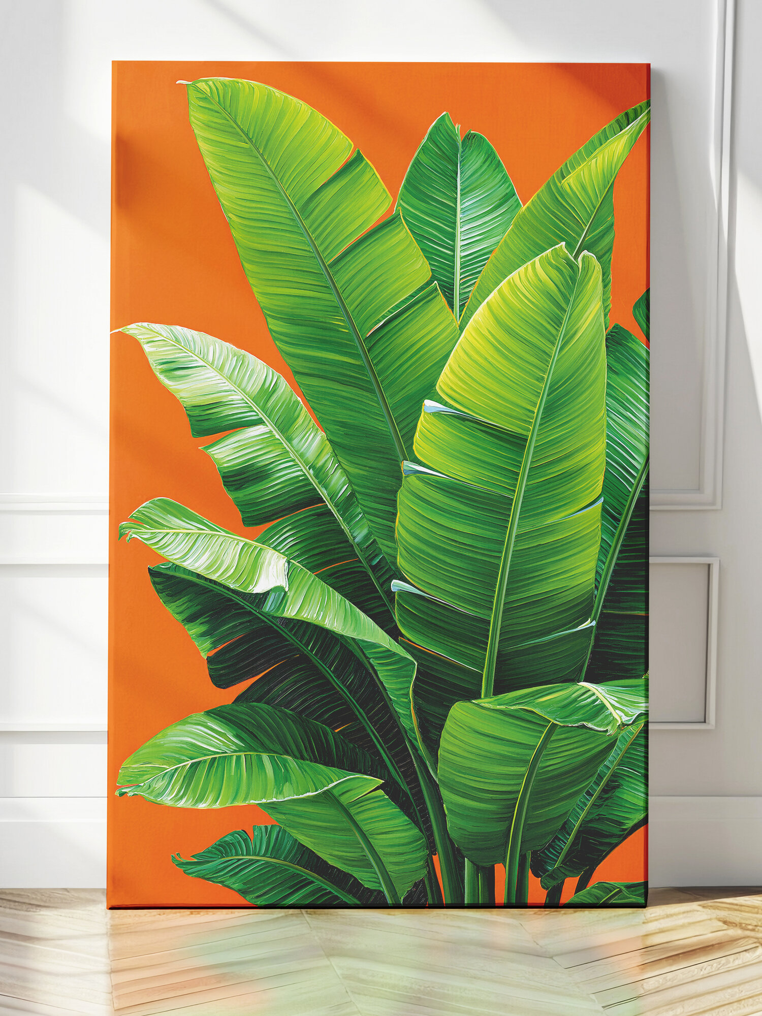 Картина большая PosterMarket "Пальмовые листья " на холсте с подрамником 70x110 см