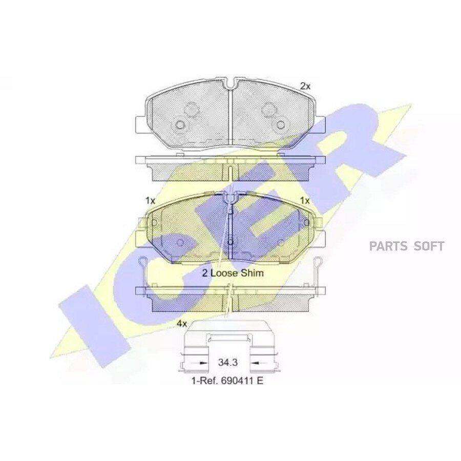 ICER 182268 Колодки торм. дисковые передн. Hyundai H350 2015- ()
