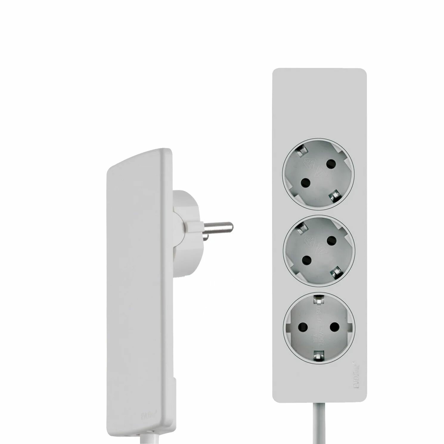 Плоская вилка с тремя розетками Evoline Plug 1510 0015 6300