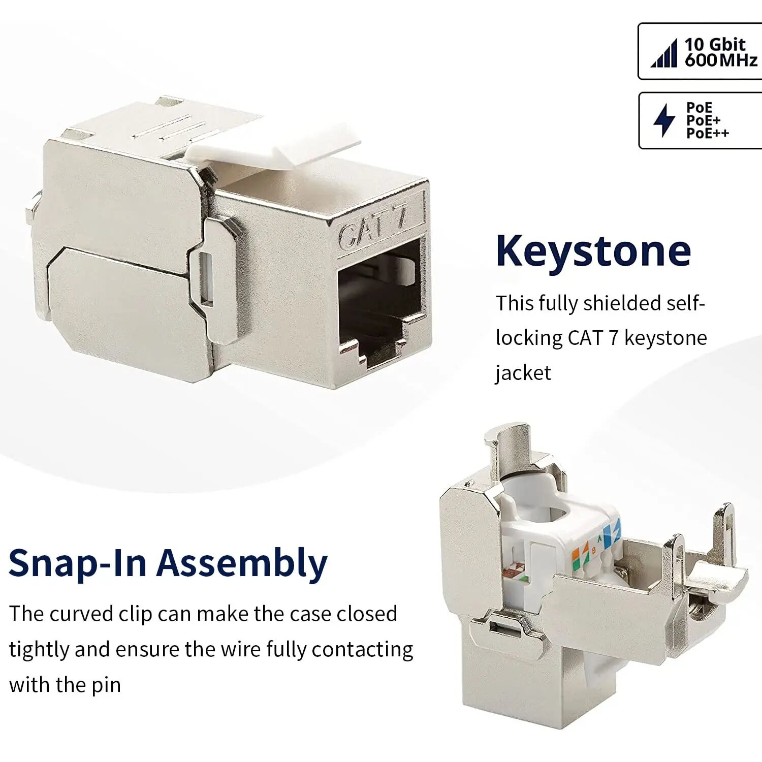 Keystone Jack Cat6A RJ45 STP — фото 1