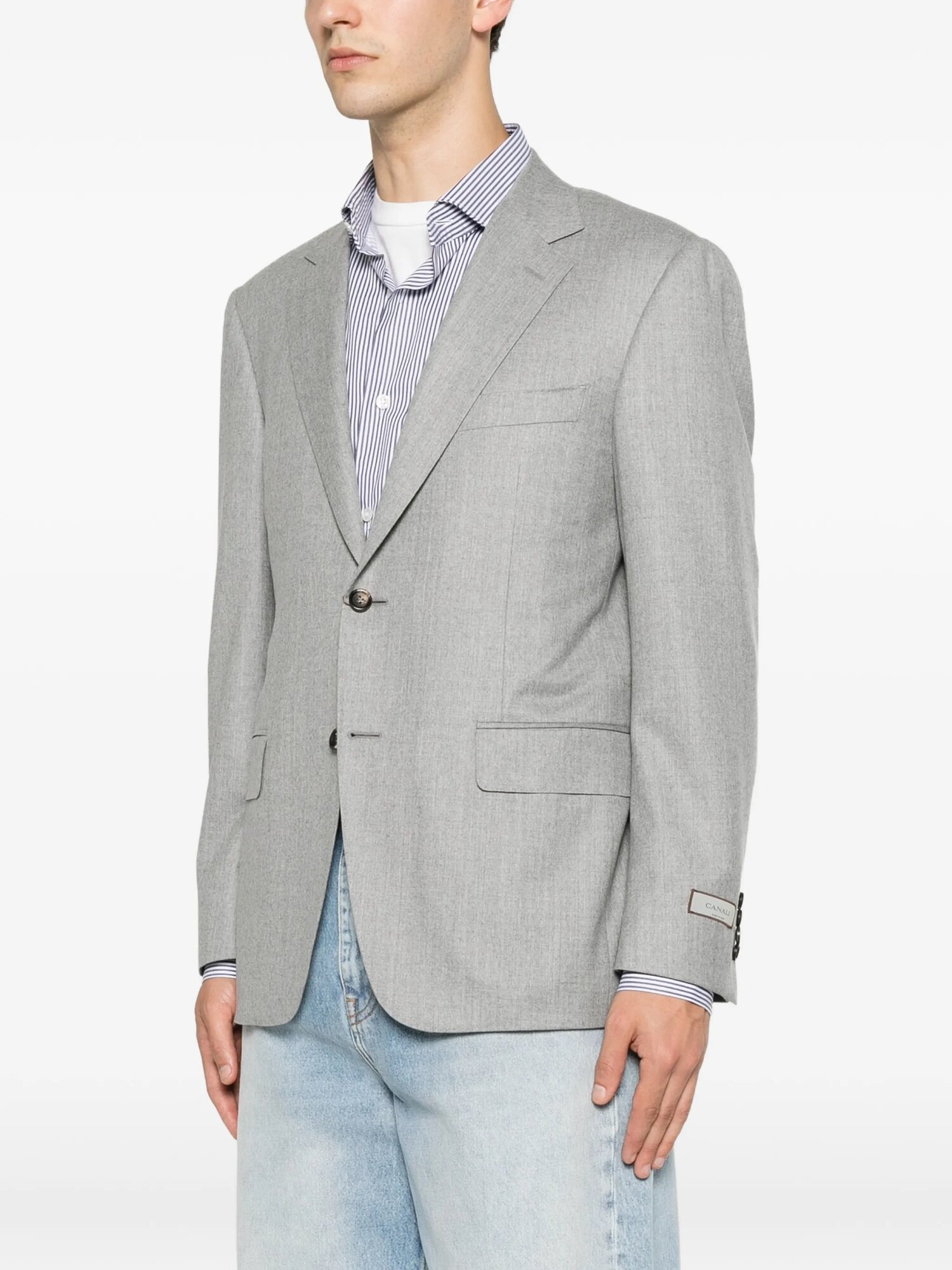 Пиджак Canali Notched-lapel single-breasted blazer, размер 50, серый — фото 1